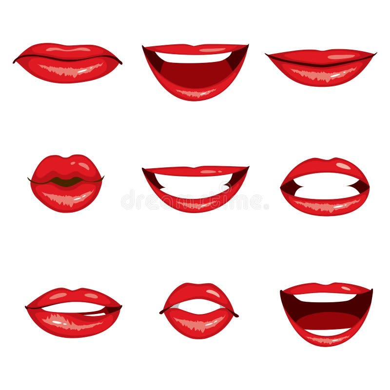 Laughing red lips stock vector. Illustration of laughing - 3099886
