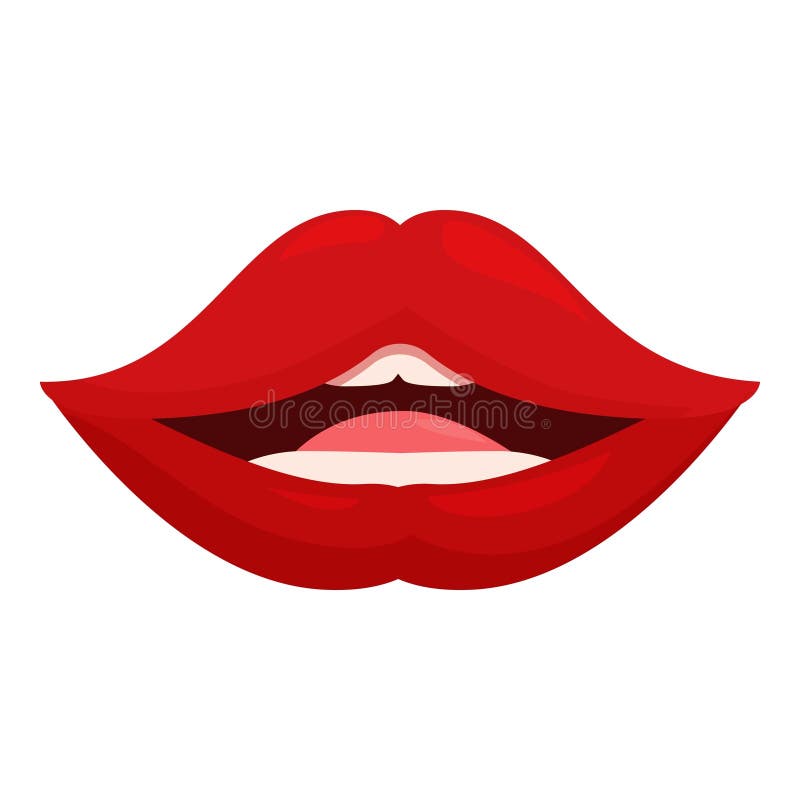 Red Lips Smiling Showing Teeth Open Mouth Stock Vector - Illustration ...