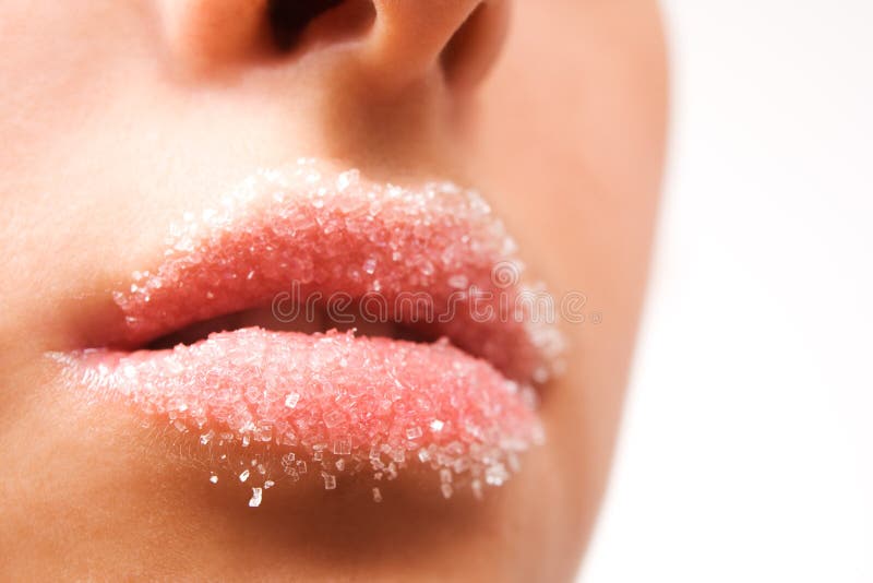 Sweet lips with sugar stock image. Image of delicious - 6807515