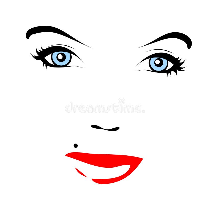 Red lips. Vector face stock vector. Illustration of charm - 3905718