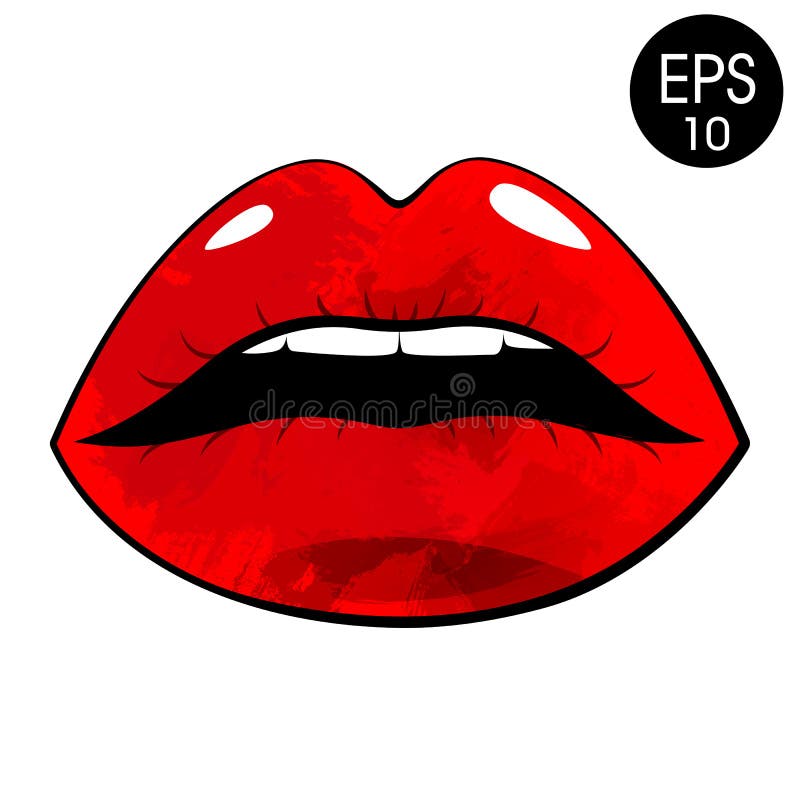 Red Lips. Vector Illustration Stock Vector - Illustration of cosmetic ...