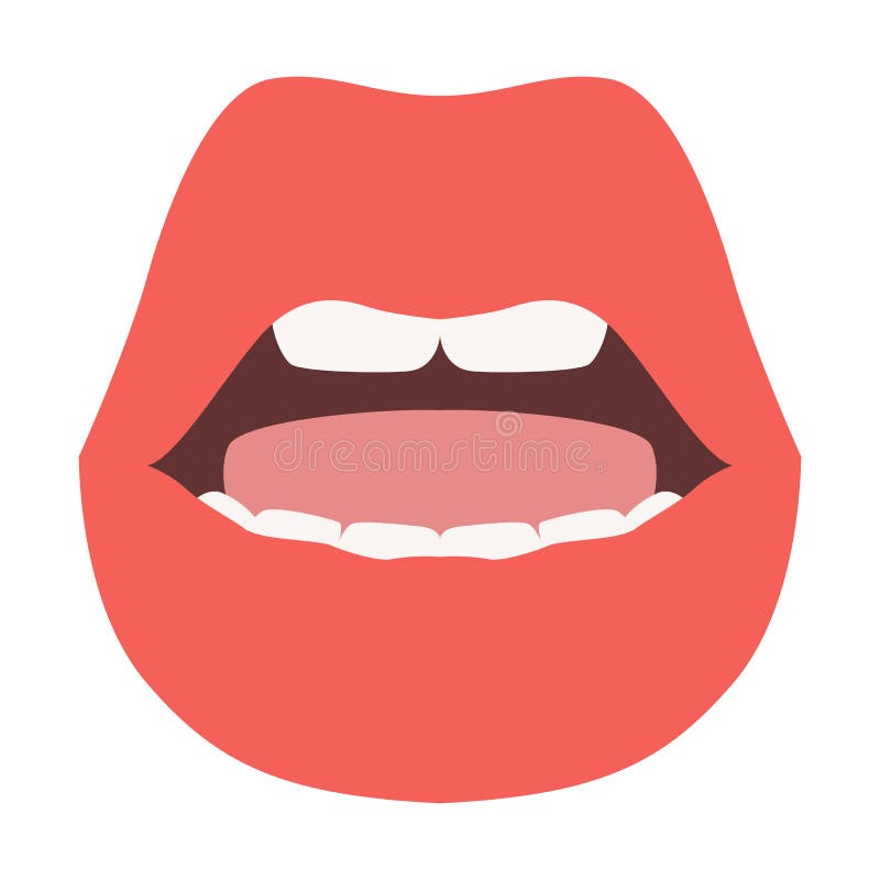 Lips Vector Illustration Flat Style Front Side Stock Vector ...