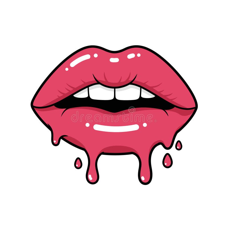 Drip lips clipart stock vector. Illustration of eyecatching - 371781964