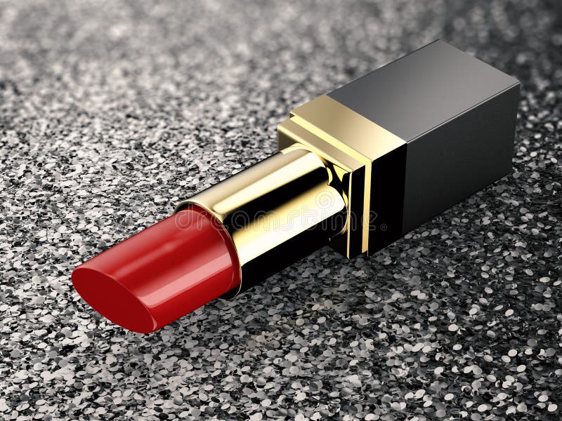 Red lipstick stock illustration. Illustration of gold - 81103732