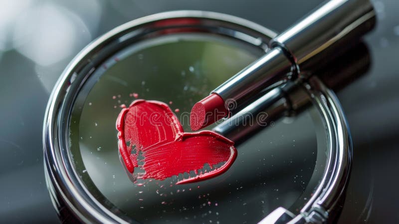 Red Lipstick with Heart Shape on Mirror, Beauty Concept Stock Photo ...