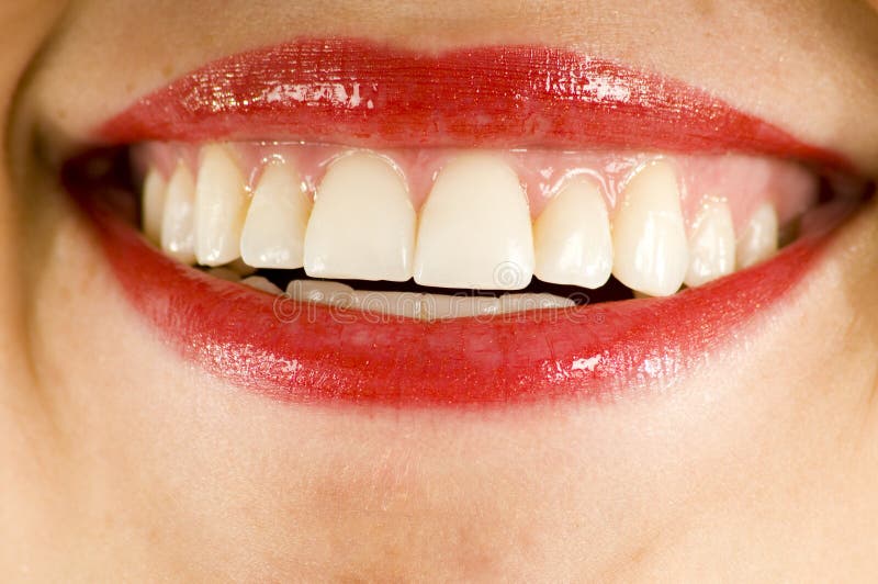 Red lipstick smile stock photo. Image of face, glossy - 9990260