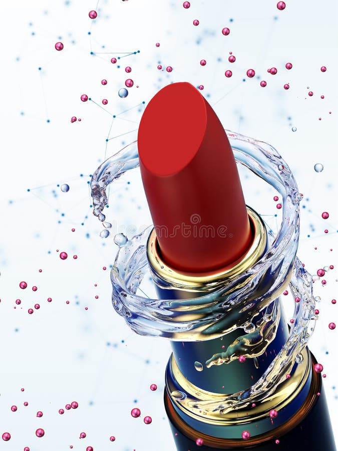 Red Lipstick in Water Splash Stock Illustration - Illustration of ...