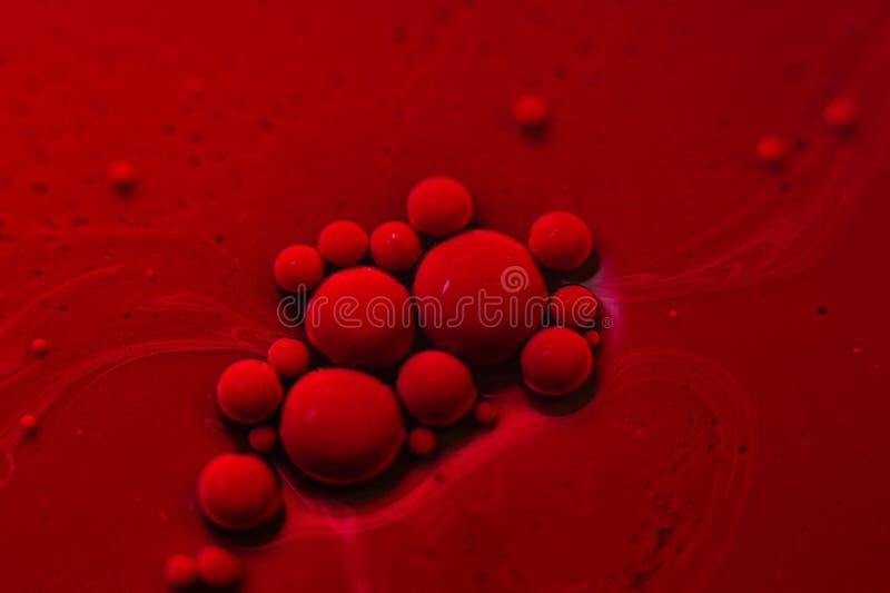 Red Liquid with Bacteria, Viruses in an Experiment, Molecular or in ...