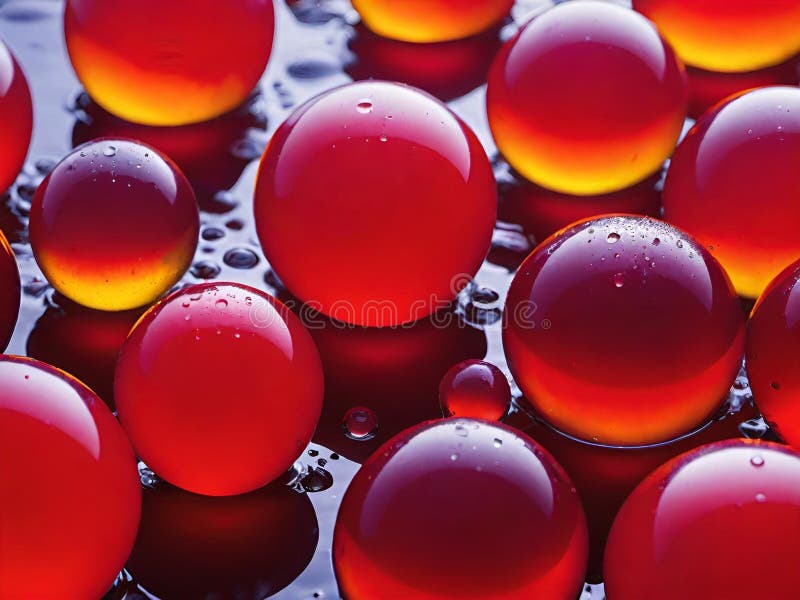 Red liquid balls in water stock illustration. Illustration of color ...
