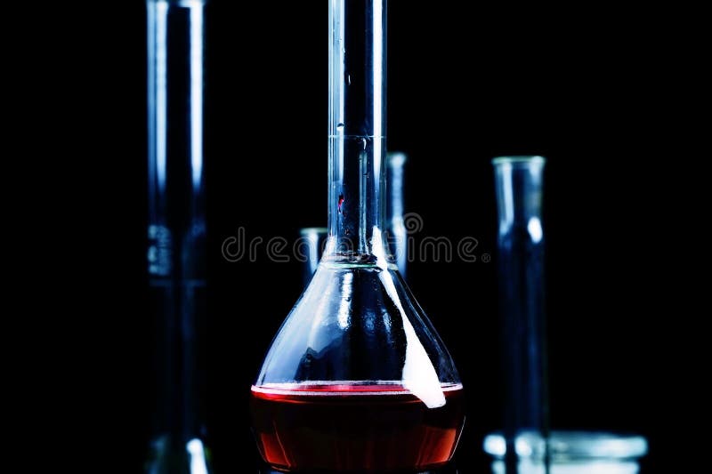 Red Liquid in Chemical Beaker Stock Photo - Image of heavy, industrial ...