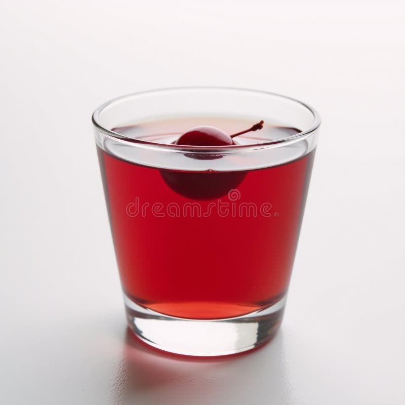 Red Liquid with Cherry Drink Stock Illustration - Illustration of ...