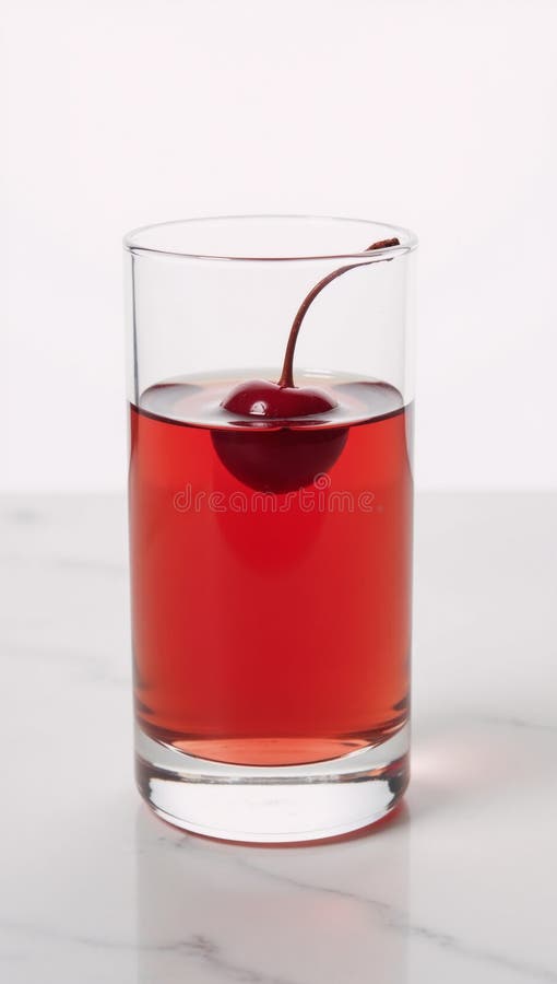 Red Liquid with Cherry Drink Stock Illustration - Illustration of ...