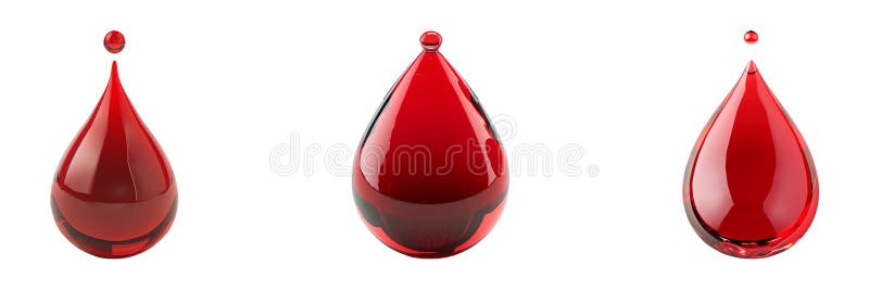 Red Liquid Droplets in Various Forms Isolated on Transparent Background ...