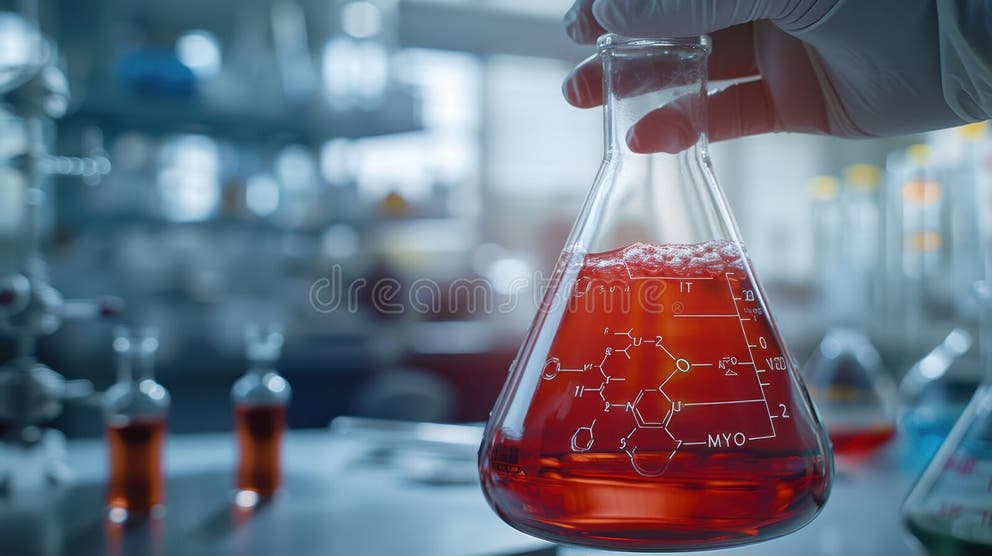 The Red Liquid in Flask. AI Generated Stock Photo - Image of liquid ...