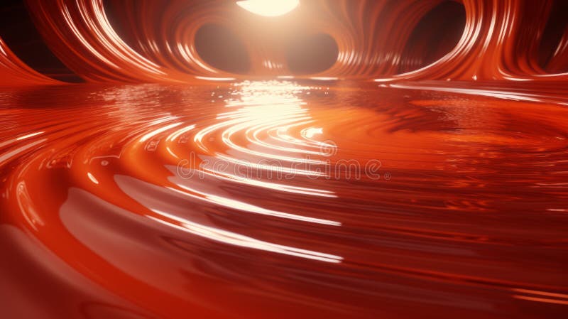 A Red Liquid is Flowing in a Dark Room Stock Illustration ...