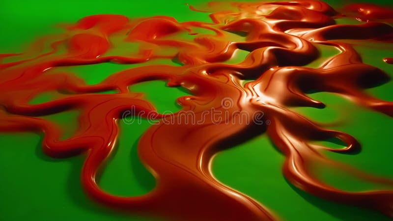 Red Liquid Flowing on Green Screen Background Stock Video - Video of ...