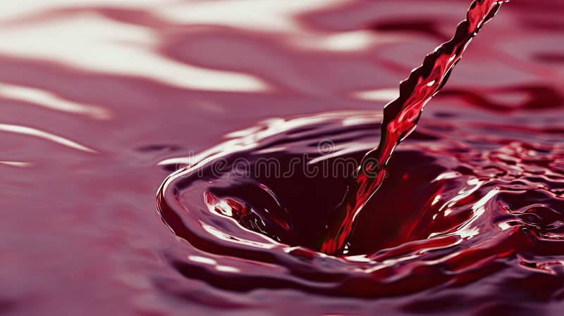 Red Liquid Flowing in Intricate Patterns during Early Morning Light ...