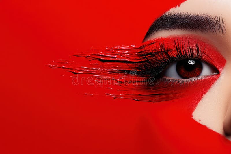 Red Liquid Makeup Splash for Fun and Branding Aesthetics Stock ...
