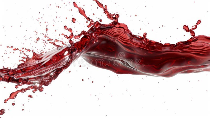 A Red Liquid, Seemingly Blood, Splashes and Flows in Mid-air. Isolated ...