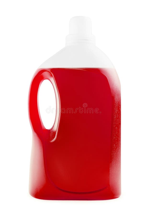 Red Liquid Soap or Detergent in a Plastic Bottle Stock Photo - Image of ...