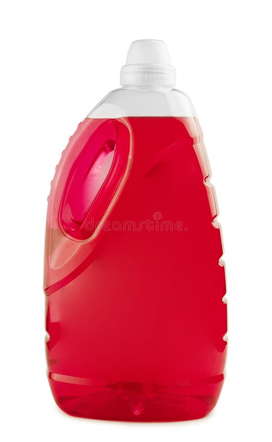 Red Liquid Soap or Detergent in a Plastic Bottle Stock Photo - Image of ...