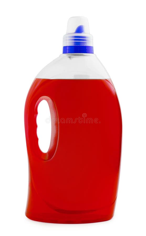 Red Liquid Soap or Detergent in a Plastic Bottle Stock Image - Image of ...