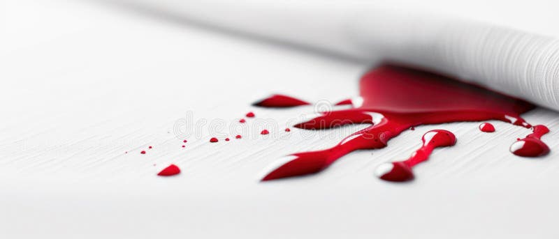 Red Liquid Spill on White Fabric. Generative Ai Stock Illustration ...