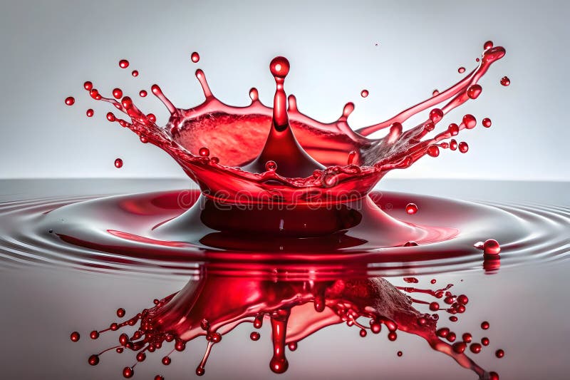 Red Liquid Splash Explosion Abstract Form only Stock Illustration ...
