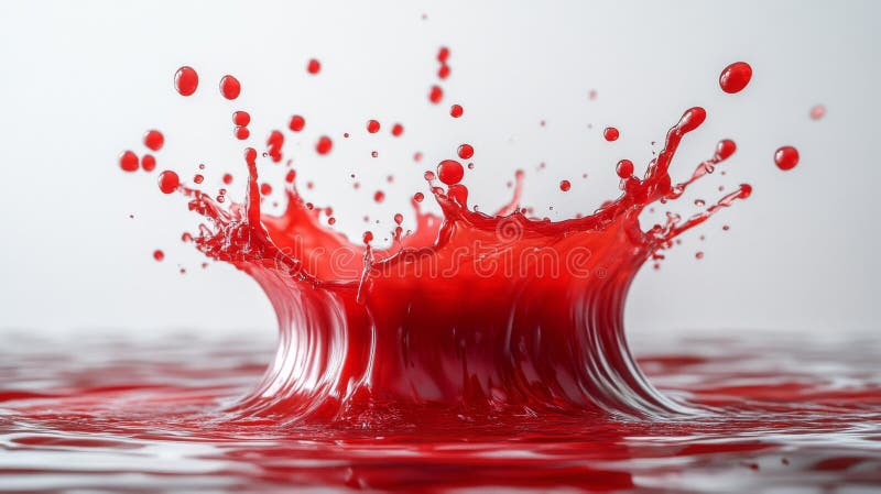 Red Liquid Splash in Motion – Generative AI Stock Illustration ...