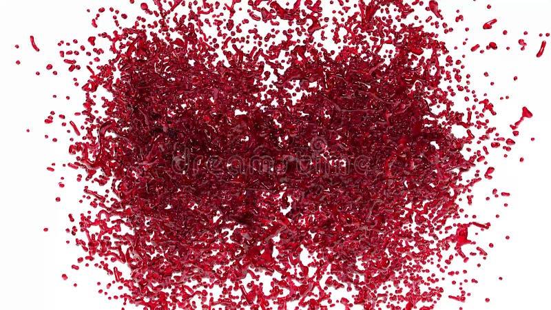 Red Liquid Splash on White Bg 3d Stock Illustration - Illustration of ...