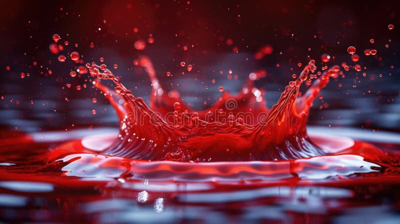 Red Liquid Splashing into Water. Generative AI. Stock Photo - Image of ...