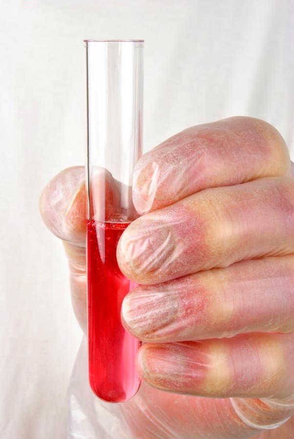 Red liquid in a test tube stock photo. Image of sample - 16945330