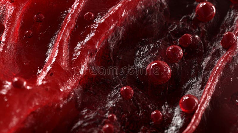 Red Liquid Texture with Spherical Objects Stock Illustration ...