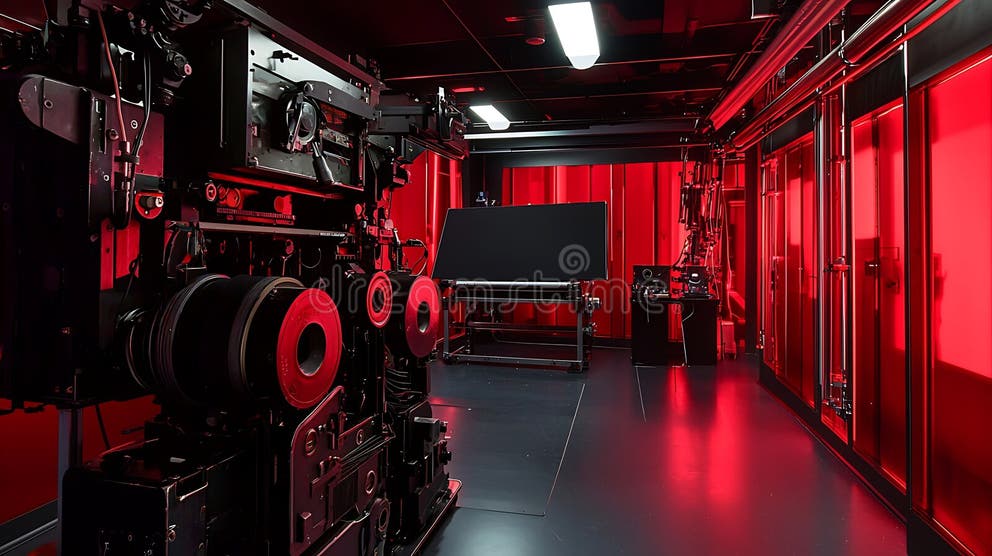 Red-lit Room with Film Processing Equipment Stock Illustration ...