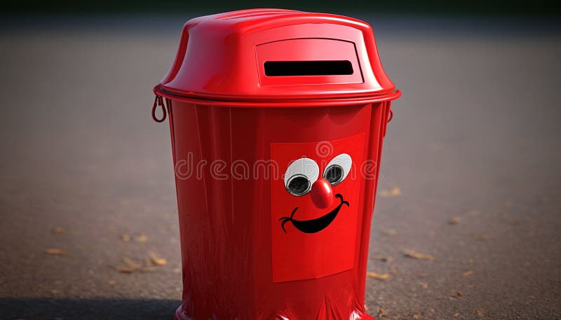 Red Litter Bin Container Ashbin Garbage Trash Environment Outdoors ...