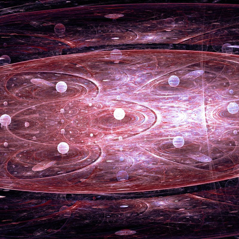 Red Little Planet Concept in Circle with Circles Stock Illustration ...