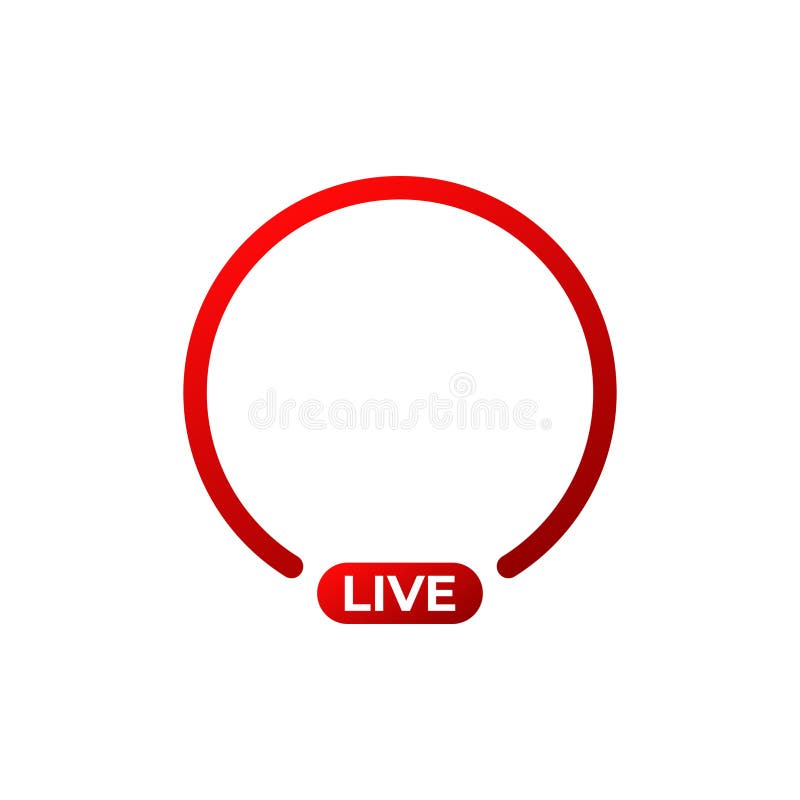 Red live broadcast logo. stock vector. Illustration of webinar - 337496880