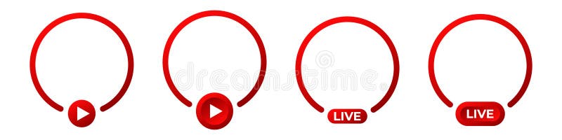Red Live Broadcast . Video Stream Online Icon. Stock Vector ...