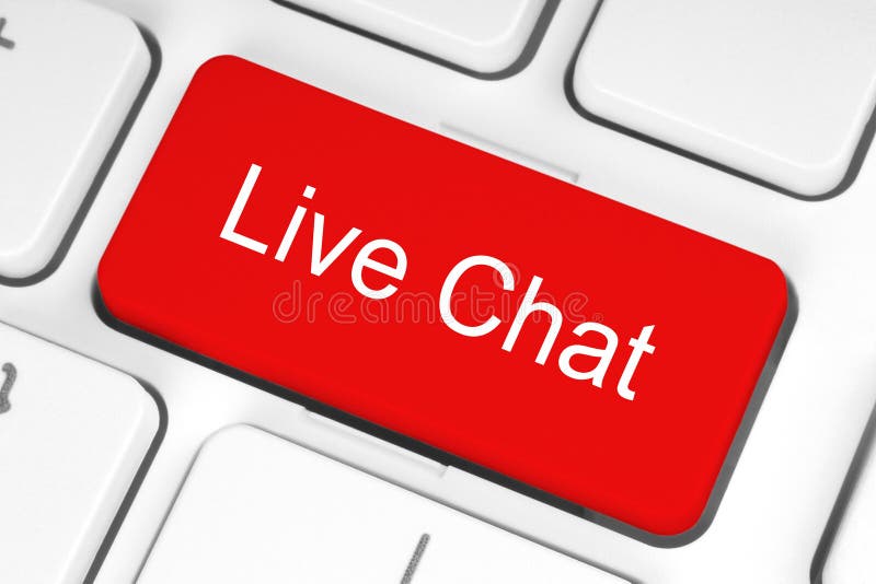 Red Live Chat Keyboard Button Stock Photo - Image of internet, email ...