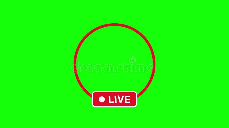 Red Live Stream Indicator on Green Screen Background Stock Footage ...
