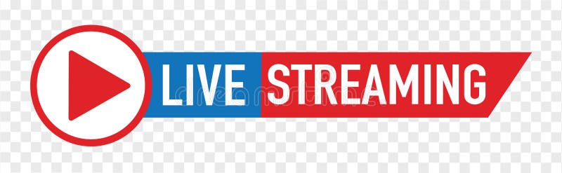 Red Live Streaming Logo - Vector Design Element with Play Button for ...