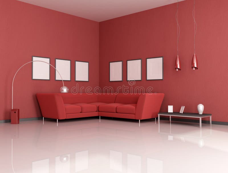 Red dining room stock illustration. Illustration of house - 12441546