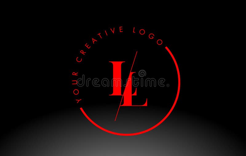 Red LL Serif Letter Logo Design with Creative Intersected Cut Stock ...
