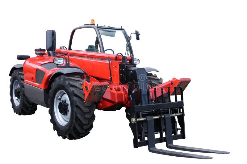 Red modern combine stock photo. Image of farm, industry - 14347662