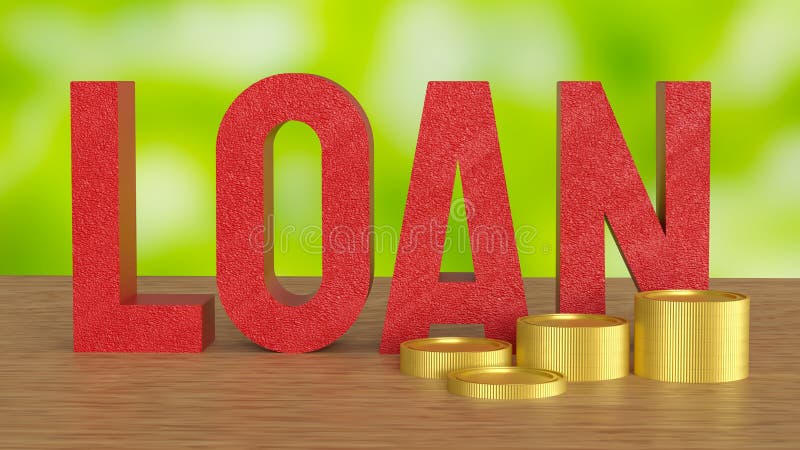 The Red Loan Text and Coins for Business Concept 3d Rendering Stock ...