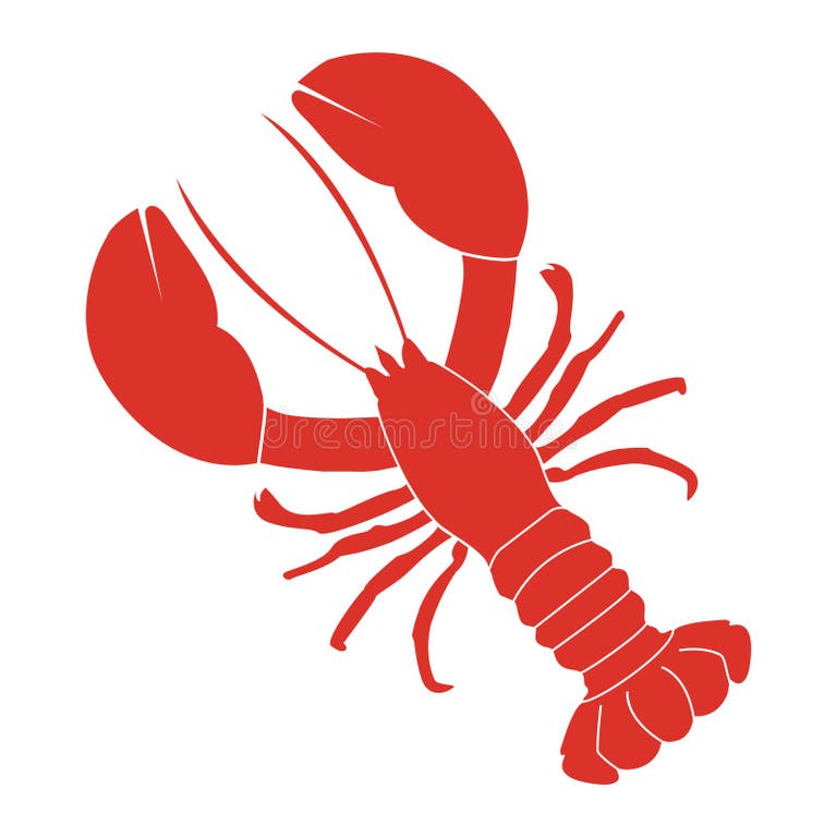 Red lobster icon, logo stock illustration. Illustration of label - 72749100