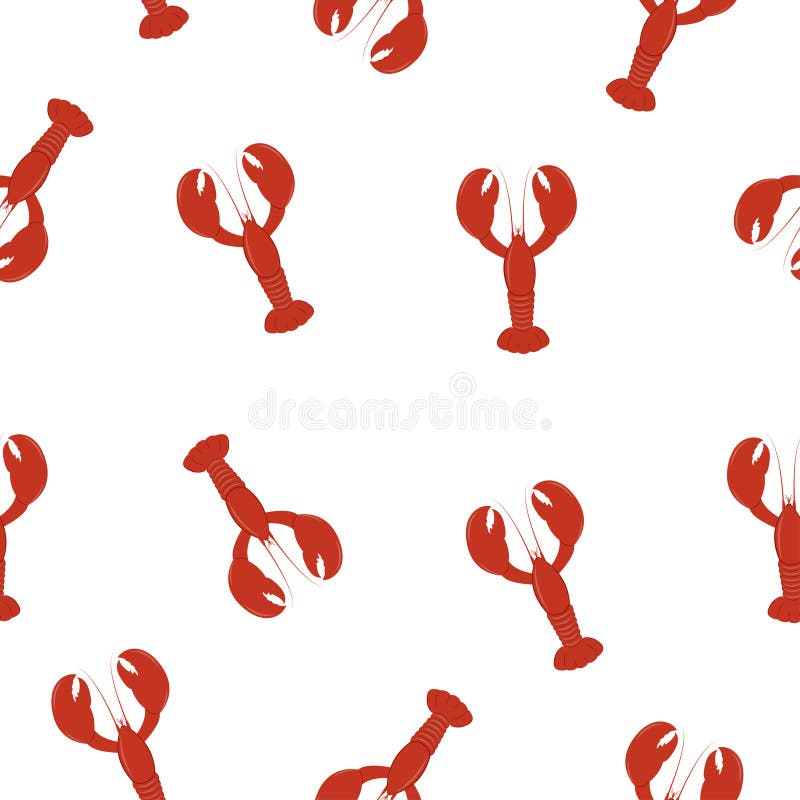 Red Lobster Seamless Print. Vector Template for Textile, Fabric Stock ...