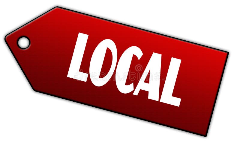 Red Label with BUY LOCAL Text. Stock Illustration - Illustration of ...