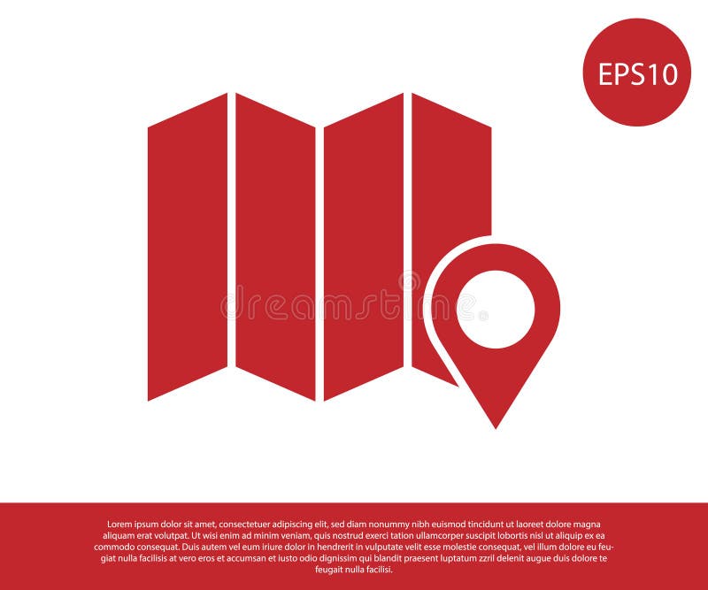 Red Location of the Forest on a Map Icon Isolated on White Background ...