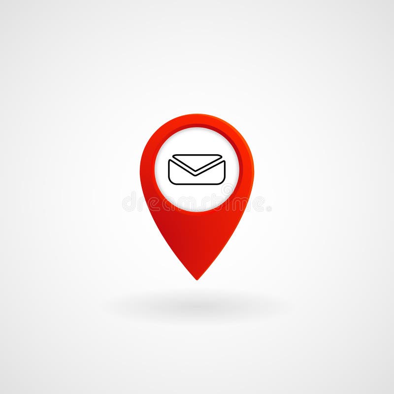 Red Location Icon for Message, Vector Stock Vector - Illustration of ...